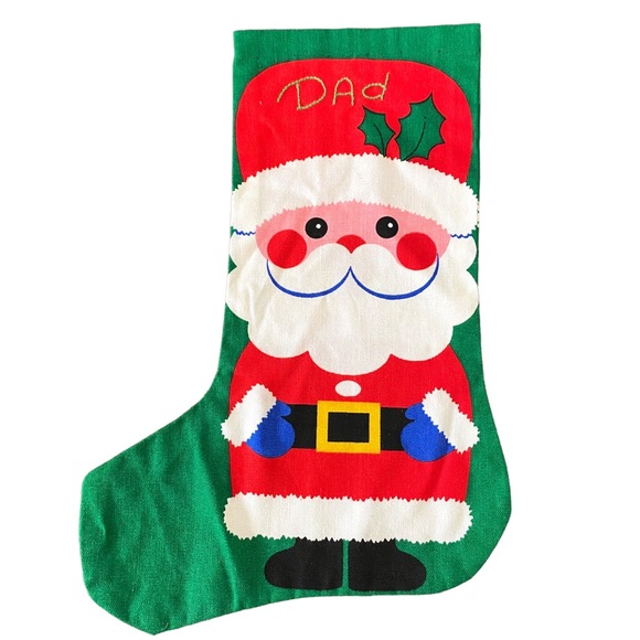 Vintage | Holiday | Vintage Handmade Christmas Stocking Embroidered Dad ...